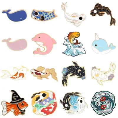 China Hat Collar Clothes Badge logo Custom Metal Pins Badge Cartoon Animal Character Lapel Pin Enamel Pin for sale