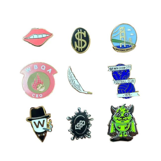 Custom badge pin sample with butterfly clutch