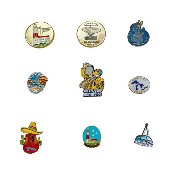 Custom badge pin sample with colorful enamel