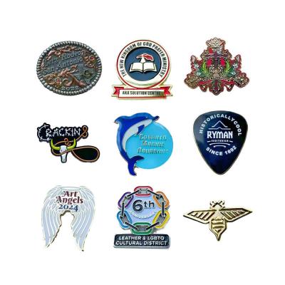 China High Quality Custom Metal Logo Plated Metal Pin Badge Custom Cartoon Soft Hard Enamel Pin Lapel Pins for sale