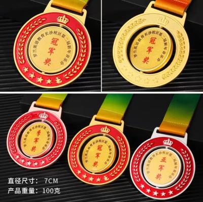 Cina Disegno Logo personalizzato Spinner 5K 10K Running Finisher Award Medaglione Metal Souvenir 3D Enamel Sport Medaglia di spinning per mezza maratona in vendita
