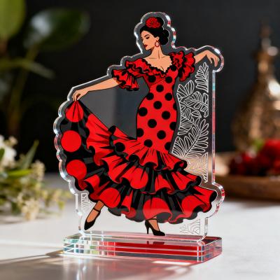 China Custom Double-sided Acrylic Stand Transparent Rotating Plaque Clear Acrylic Standee Humanoid Character Desktop Ornament Gif for sale