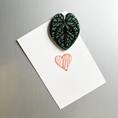 China Customized 3D Acrylic Fridge Sticker Promotional Gift Shaped Plant Leaf Refrigerator Magnet for sale
