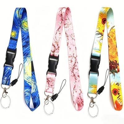 China Custom silkscreen printed logo lanyard neck straps perfect for keychains. for sale