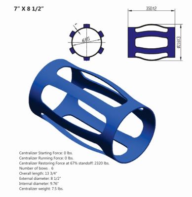 China API 10D One Piece Bowspring Centralizer Blue Oil Well Centralizer for sale