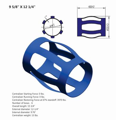 China API 10D One Piece Bowspring Centralizer Blue Oil Well Centralizer for sale