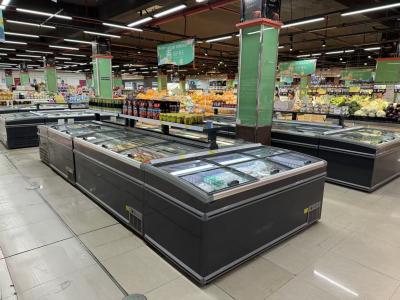 China Supermarket Island Freezer engineered to maintain product and freshness while enhancing frozen food visibility in stores for sale