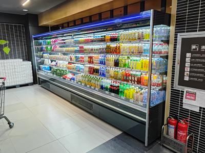 China R290 Refrigerant Multideck Open Display Chiller with Multiple Decks and LED Internal Lighting for Retail for sale