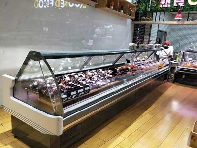 China Temperature 2 to 8 degrees Celsius Deli Display Refrigerator Chiller Cooling for Supermarket Butchery Store Food Display and Storage for sale