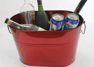 China galvanized red oval ice bucket  party tub for sale