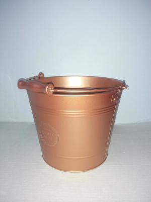 China galvanized  golden round ice bucket party tub beverage tub beer bucket beer cooler with wood handle for sale