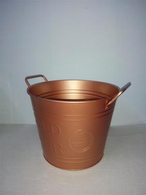 China galvanized  golden round ice bucket party tub beverage tub beer bucket beer cooler with  handle for sale