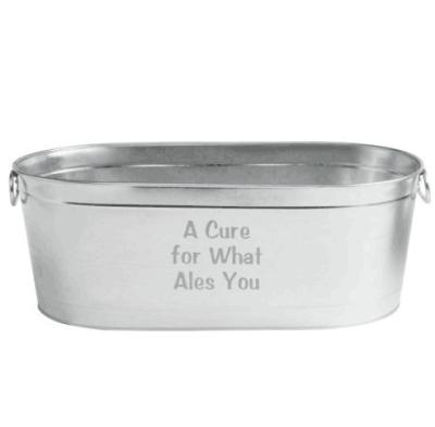 China metal oval  natural color ice bucket  beverage bucket party tub for sale