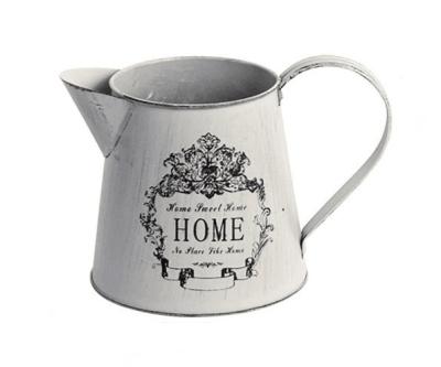 China galvanized power coating watering can water pot flower tin vase flower pot for sale