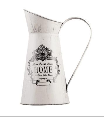 China galvanized antiqued power coating watering can water pot flower tin vase flower pot for sale