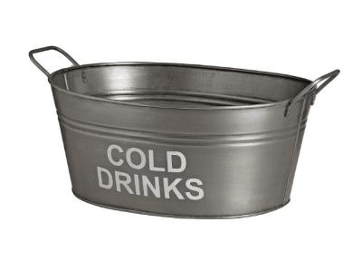 China galvanized power coating oval ice bucket metal party tub  beverage tub for sale