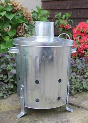 China 15 liters GALVANIZED silver color GARDEN RUBBISH FIRE BIN  INCINERATOR for sale