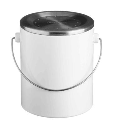 China 4.5  liters galvanized white grey color compose tin with carton filter rubblish can for sale