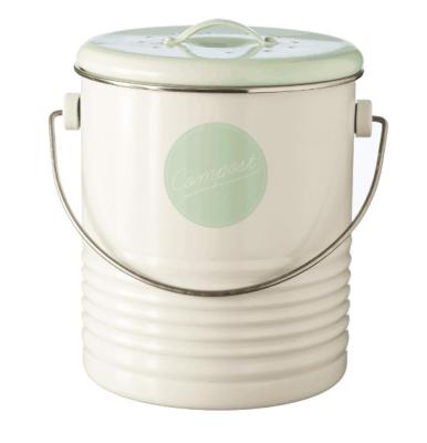 China 4.5  liters galvanized white grey color compose tin with carton filter rubblish can for sale