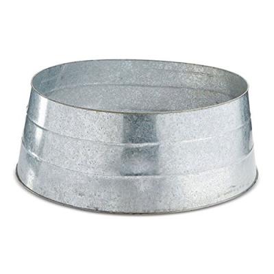 China galvanized  Steel round silver color christmas  tree skirt tree collar for sale