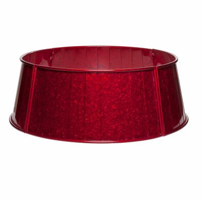 China galvanized  Steel round red  color christmas  tree skirt tree collar for sale
