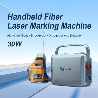 China 30W Portable Handheld Laser Fiber Marking Machine Mini Small Fiber Optic for Lettering Coding Supports DXF PLT BMP-Brand New for sale