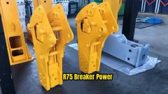 Guchuan R75 Banana Type Fully Hydraulic Breaker 410kg With 75mm Chisel  6-9 Tons Excavator