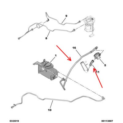 Cina Tubo rilevatore perdite carburante per ricambi auto OE 1614182380 9816982780 per Peugeot Citroen DS6 in vendita