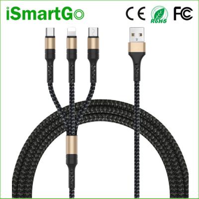 China 3 in 1 Fishing Net Charging Cable for iPhone, Micro-USB, USB C Phones for sale