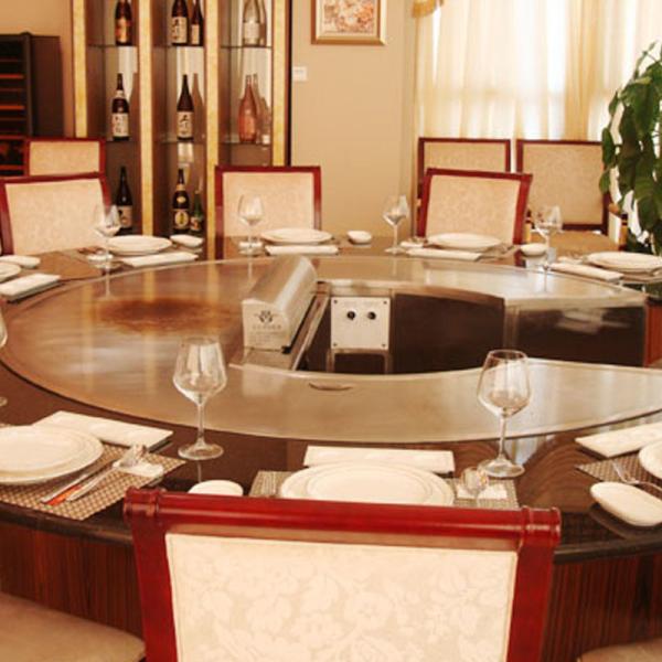 1.6m Electromagnetic Japanese Circle Teppanyaki Grill Table For Commercial