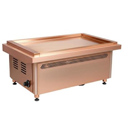 China Customizable Copper Teppanyaki Grill Table with Electric Heating for sale
