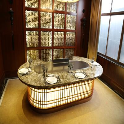 China Commercial Teppanyaki Grill Table 2200x860x800mm with 8000W Power for sale