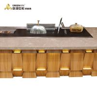 China Rectangle Teppanyaki Grill Table Induction Heating 2400mm Length for sale