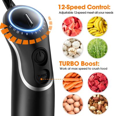 China Adjustable speed 800 watts powerful 4-in-1 easy to clean immersion kitchen set hand blender stick for sale