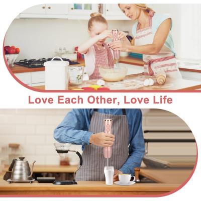 China Golden Pink Immersion Stick Blender 5 In 1 With 304 Stainless Steel Blades for sale