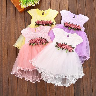 China Breathable Unique Design Baby Princess Dresses White Baby Girl Dresses Good Quality Bridesmaids Dresses factory