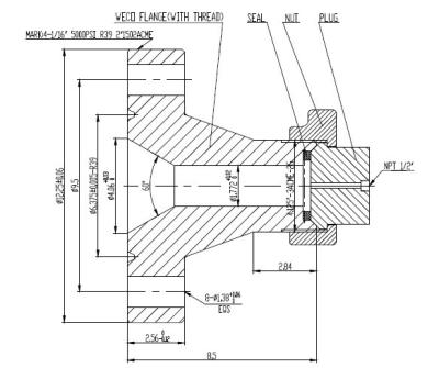 China FLANGE 4 1/16 5K R39 X WECO 2 