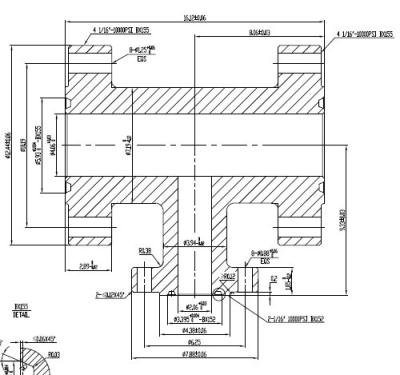 China Tee, Flanged, 4 1/16