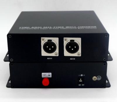 China 2-channles Bi-directional banlanced 3-pin  XLR Audio over a single ST Fiber for sale