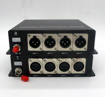 China 4-ch 3-pin XLR banlanced audio over fiber converter,XLR banlanced audio over fiber extender,support multimode fiber for sale