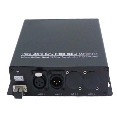 China 1 channel BIDI XLR balanced 3-pin audio to fiber transmitter and receiver,support Analog audio transmitting over fiber for sale