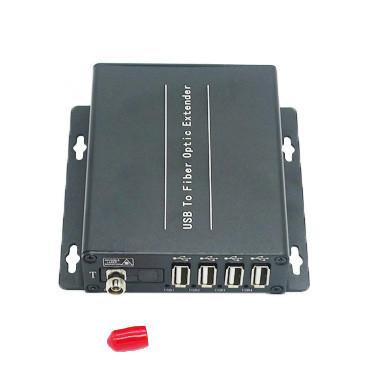 China 4 ports USB2.0 to fiber optical converter,4 channles USB2.0 over fiber transmiceiver, for sale