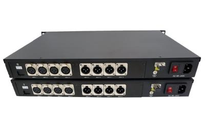 China 4 ch 2 way XLR balanced audio to fiber transmitter and receiver for sale