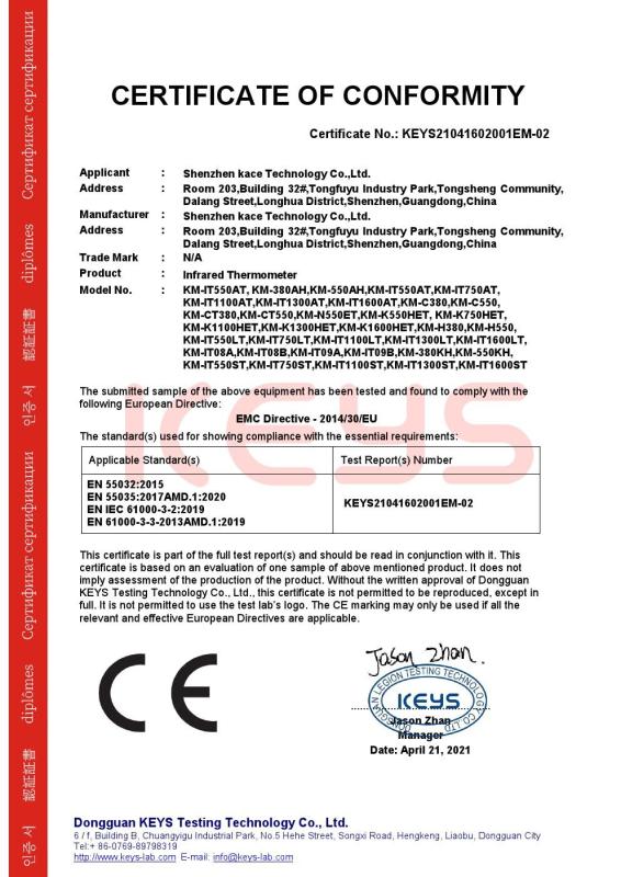 CE - Shenzhen Kace Technology Co., Ltd.
