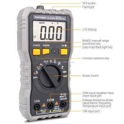 China Mini Portable Multi Tester Voltage Current Resistance NCV Electric Smart Digital Multimeter with Low Battery Indicator for sale