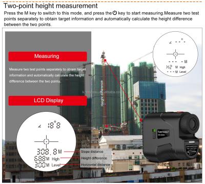 Cina 1000m Distanza di caccia Finder velocità misura pendenza portata Laser Distanza Telescopio Laser rangefinder in vendita