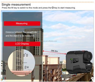 Cina 1000m Distanza di caccia Finder velocità misura pendenza portata Laser Distanza Telescopio Laser rangefinder in vendita