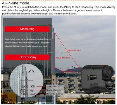 Cina 1000m Distanza di caccia Finder velocità misura pendenza portata Laser Distanza Telescopio Laser rangefinder in vendita