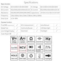 China Multi-function Pocket Digital Multimeter 6000 Counts True RMS NCV Tester DC AC Voltage Current for sale