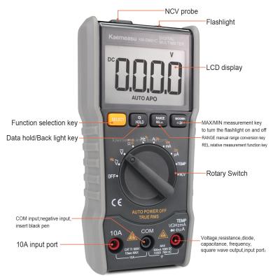 China 6000 Counts DC/AC Capacitance Resistance NCV T-RMS  Live Wire/Naught wire Measurement Digital Multimeter for sale